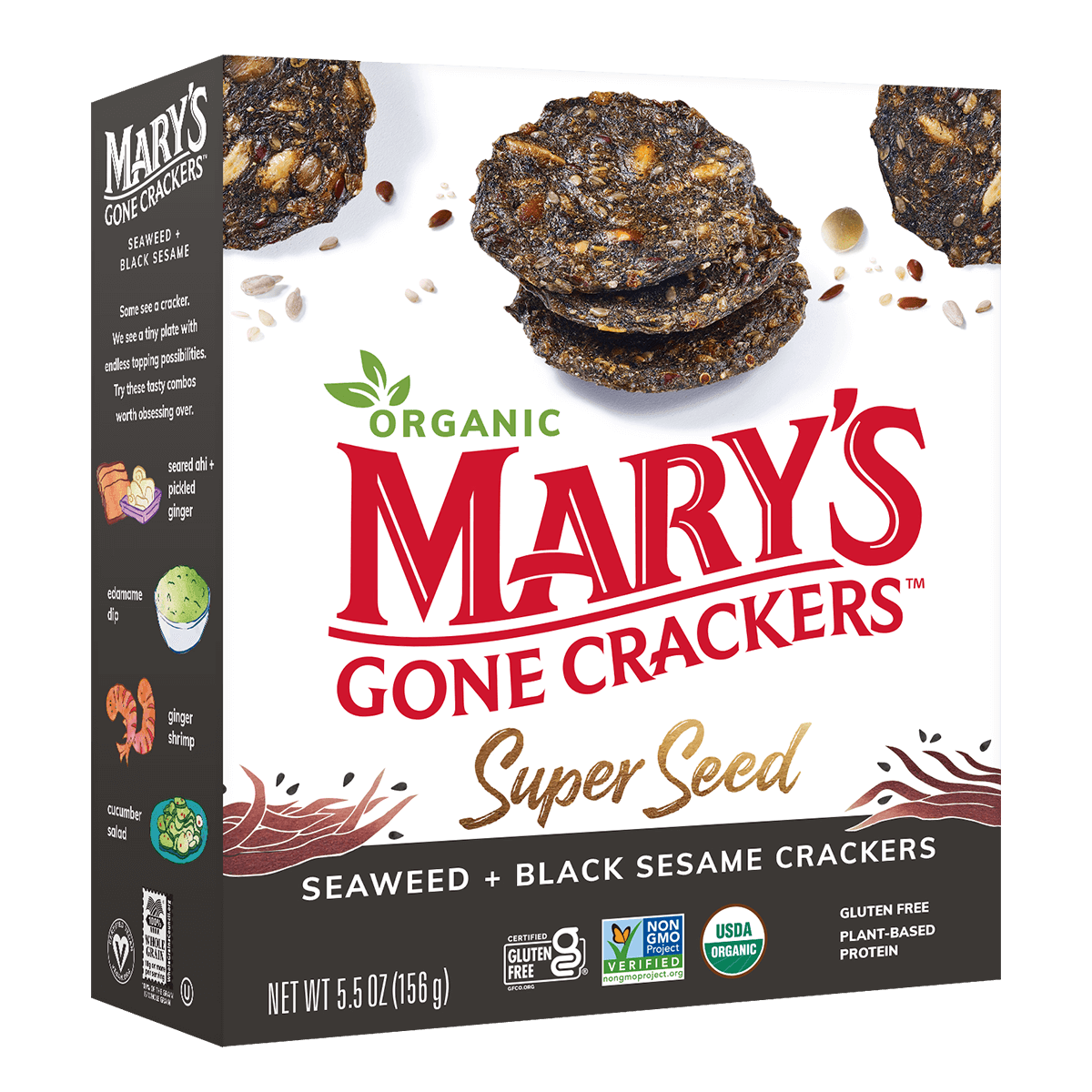 Craquelins aux super grains Algues et Sésame Noir – Mary's Gone Crackers